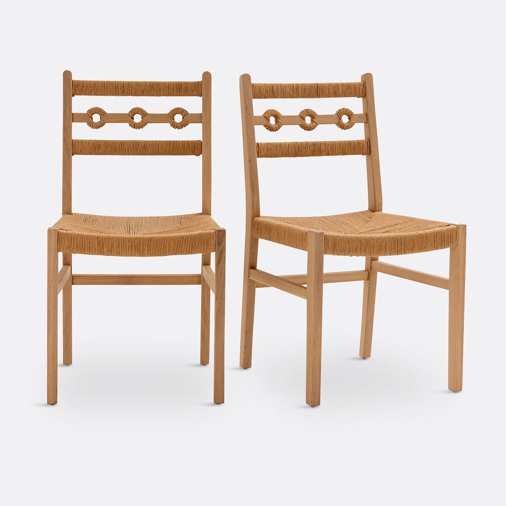 Ghế Ăn Gỗ Sồi Kết Hợp Dây Giấy Cao 85 Rộng 46,5 Sâu 53 (cm) | Nhà Đỉnh